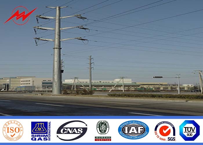 16sides 8m 5KN Steel Utility Pole for overhead transmission line power ...